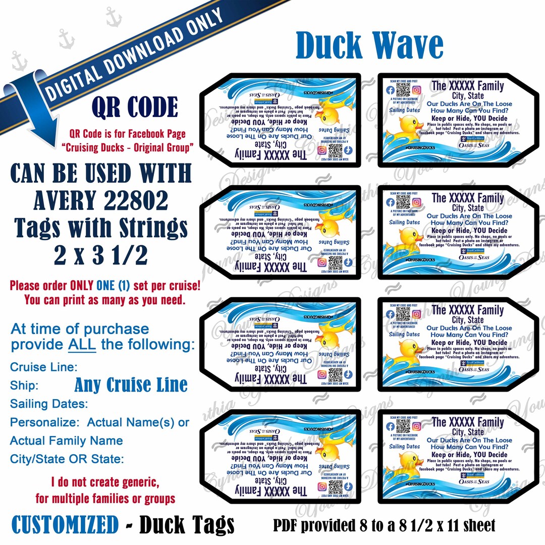 Duck Tags| Avery Product 22802 Tags With Strings | Customized With YOUR ...