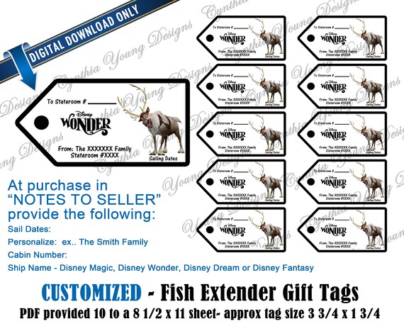 Fish Extender Gift Tags Customized With YOUR Personal | Etsy