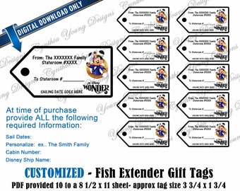Fish Extender Gift Tags Customized With YOUR Personal Information Not ...