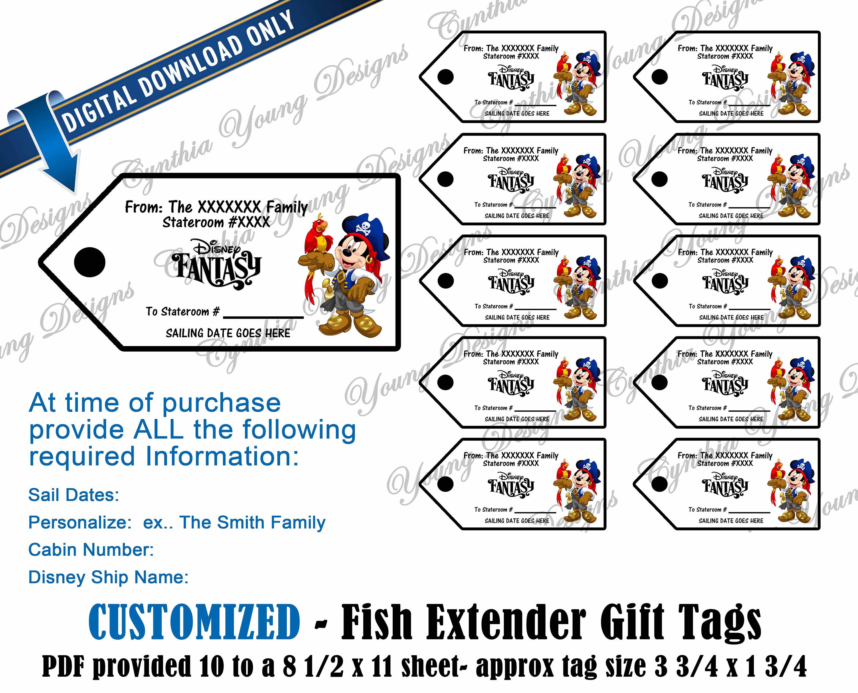 Fish Extender Gift Tags Customized With YOUR Personal - Etsy
