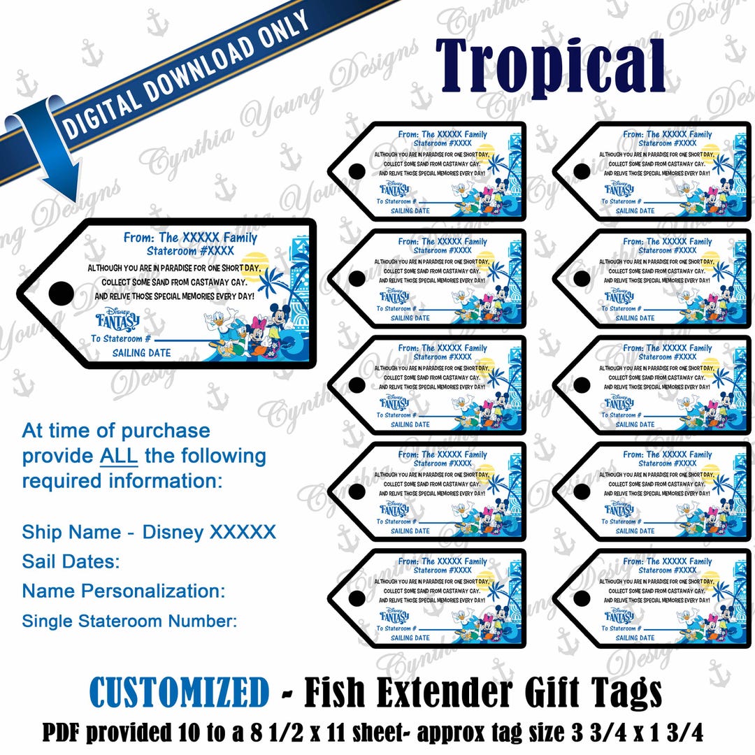 Fish Extender Gift Tags| Customized With YOUR Personal Information| Not ...