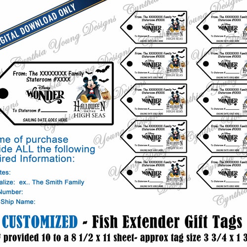 Fish Extender Gift Tags Customized With YOUR Personal - Etsy