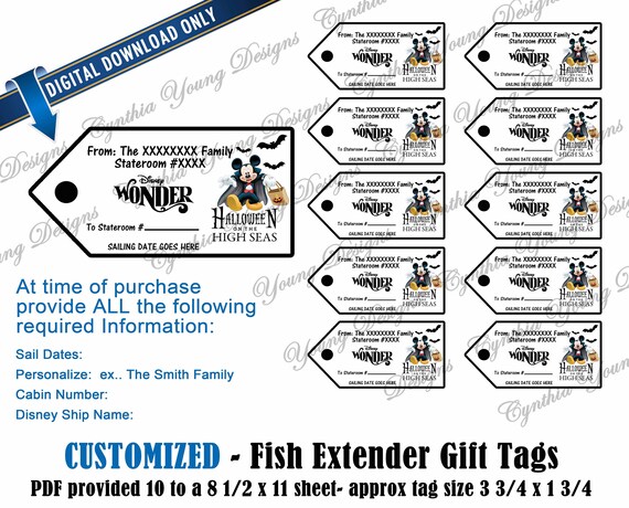 Fish Extender Gift Tags Customized With YOUR Personal - Etsy