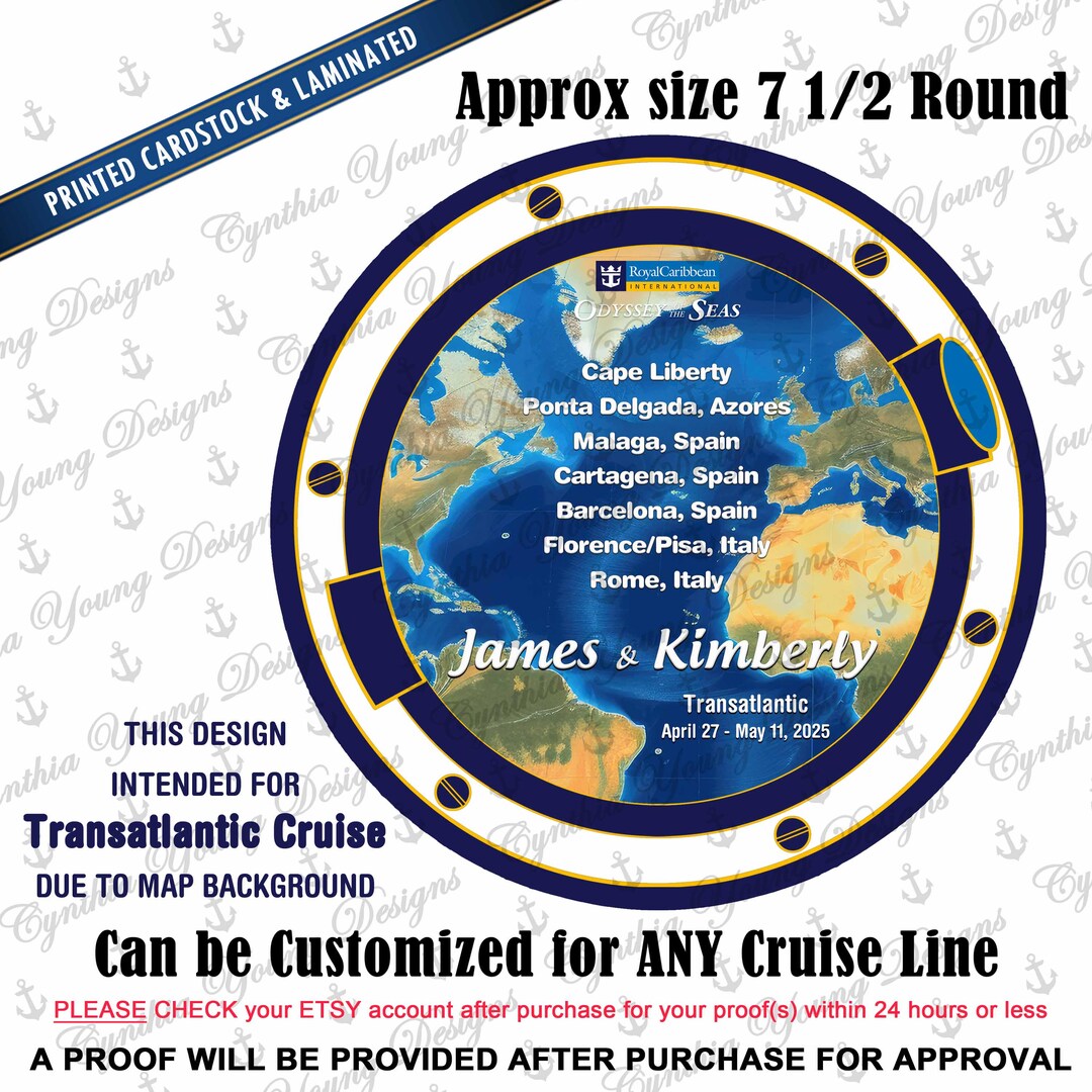 Cruise Door Magnet | Porthole Stateroom Door Magnet |transatlantic ...