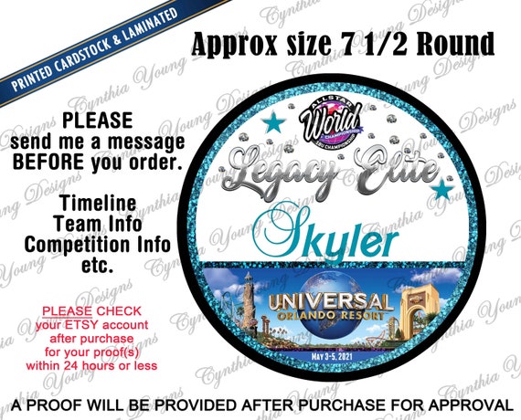 Papercraft All Star World or Open Championship Cheerleading Cheer Door ...