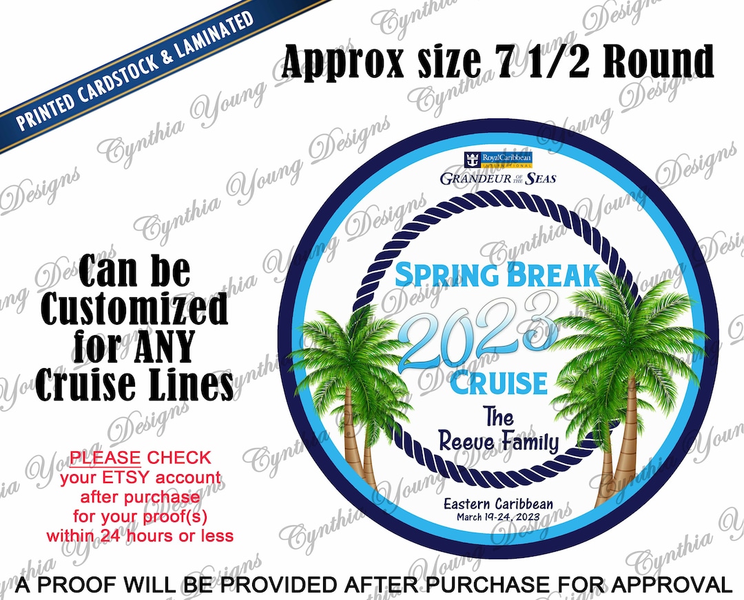 Cruise Door Magnet Stateroom Door Spring Break Magnet Spring Break ...