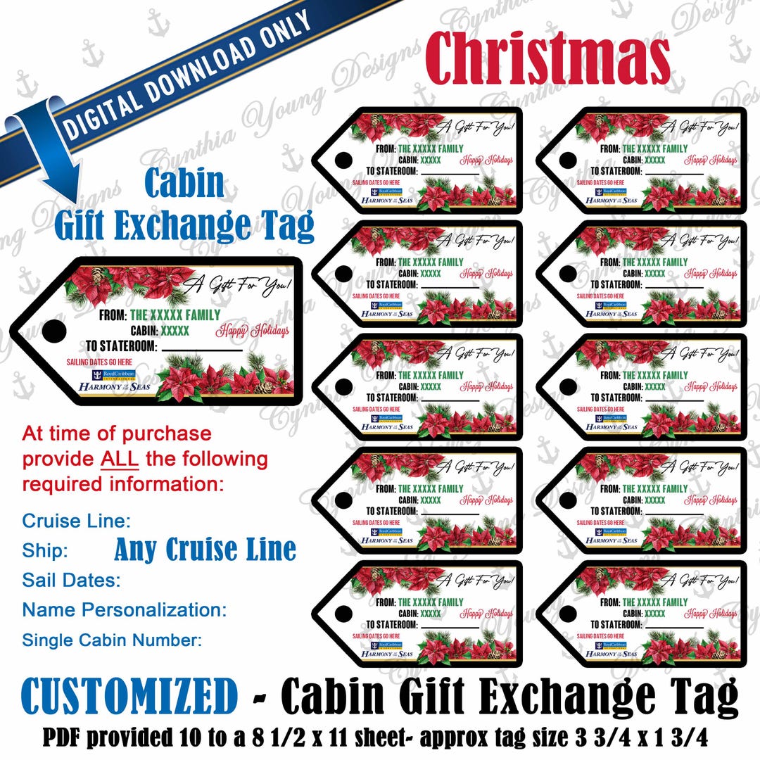 Cabin Gift Exchange Tags| Christmas Holiday Themed | Personalized W ...