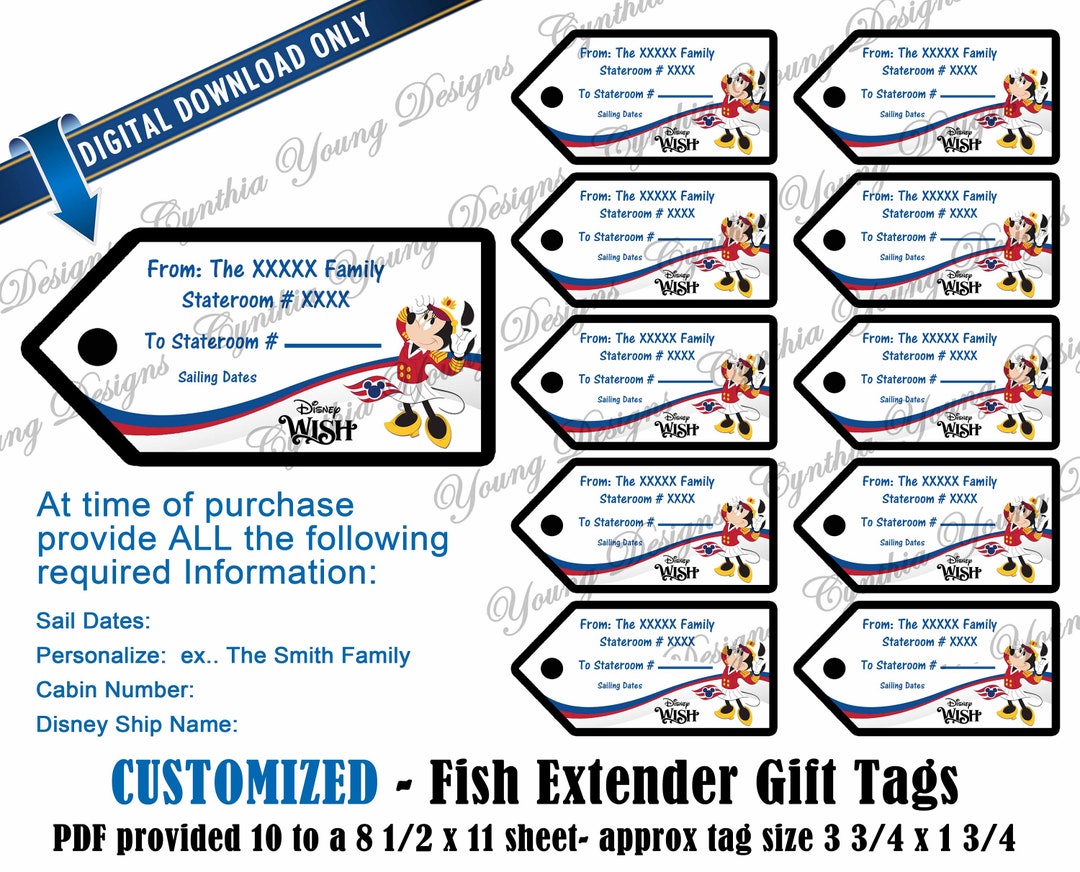 Fish Extender Gift Tags Customized With YOUR Personal Information Not ...
