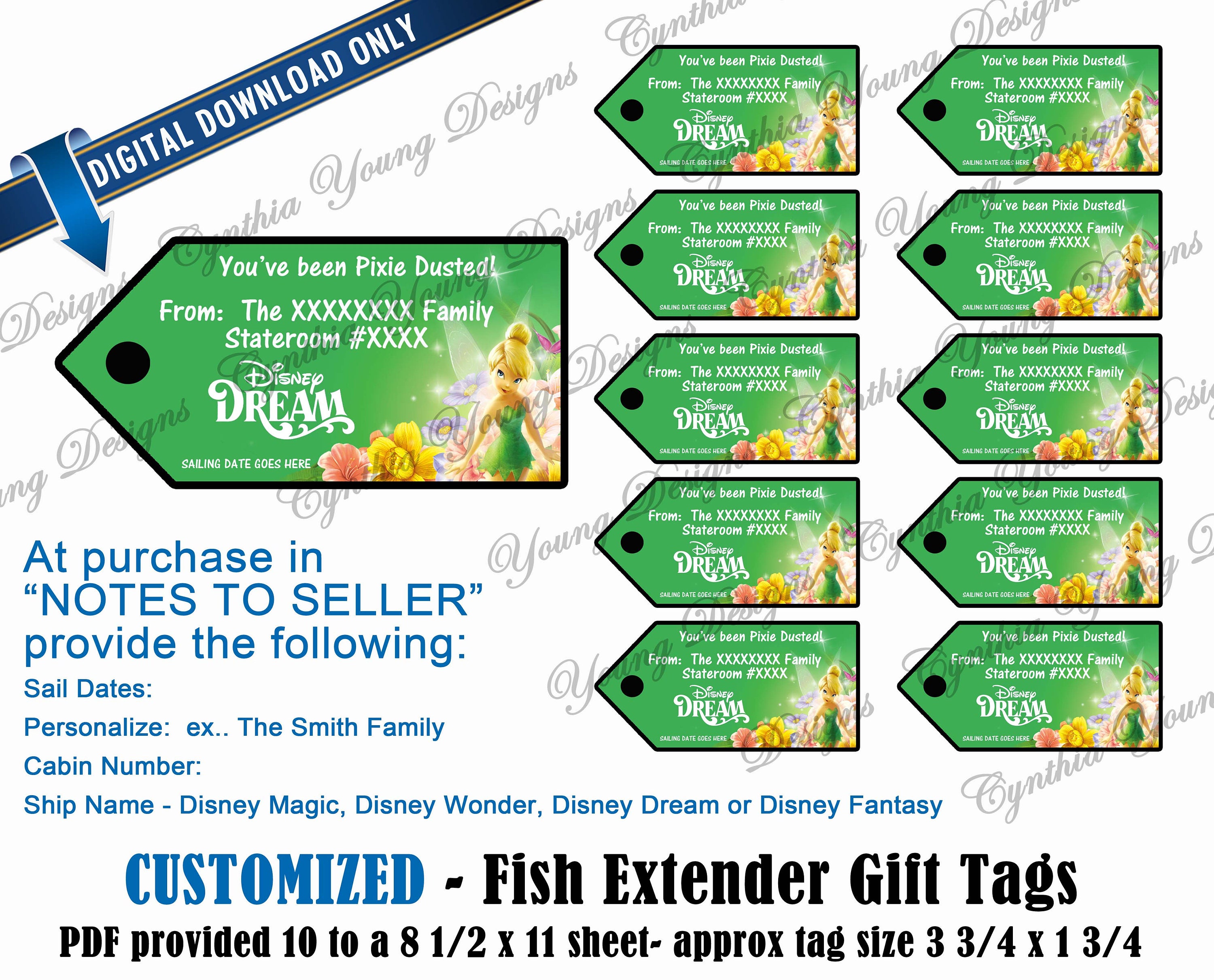 Fish Extender Gift Tags Customized With YOUR Personal | Etsy