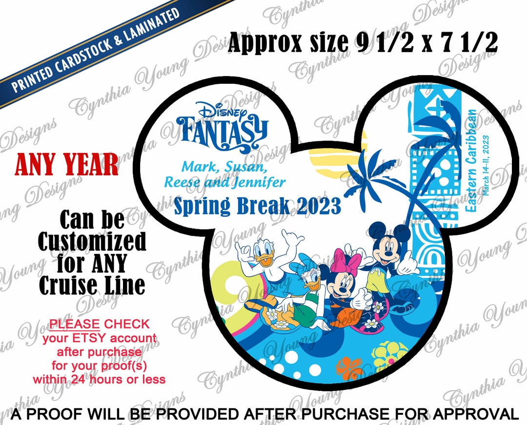 Cruise Door Magnet Stateroom Door Mickey Ears Spring Break/skipping ...