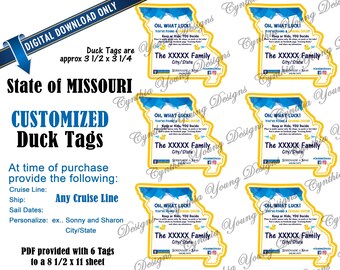 Illinois Shaped Duck Tags Customized With YOUR Personal Info | Etsy