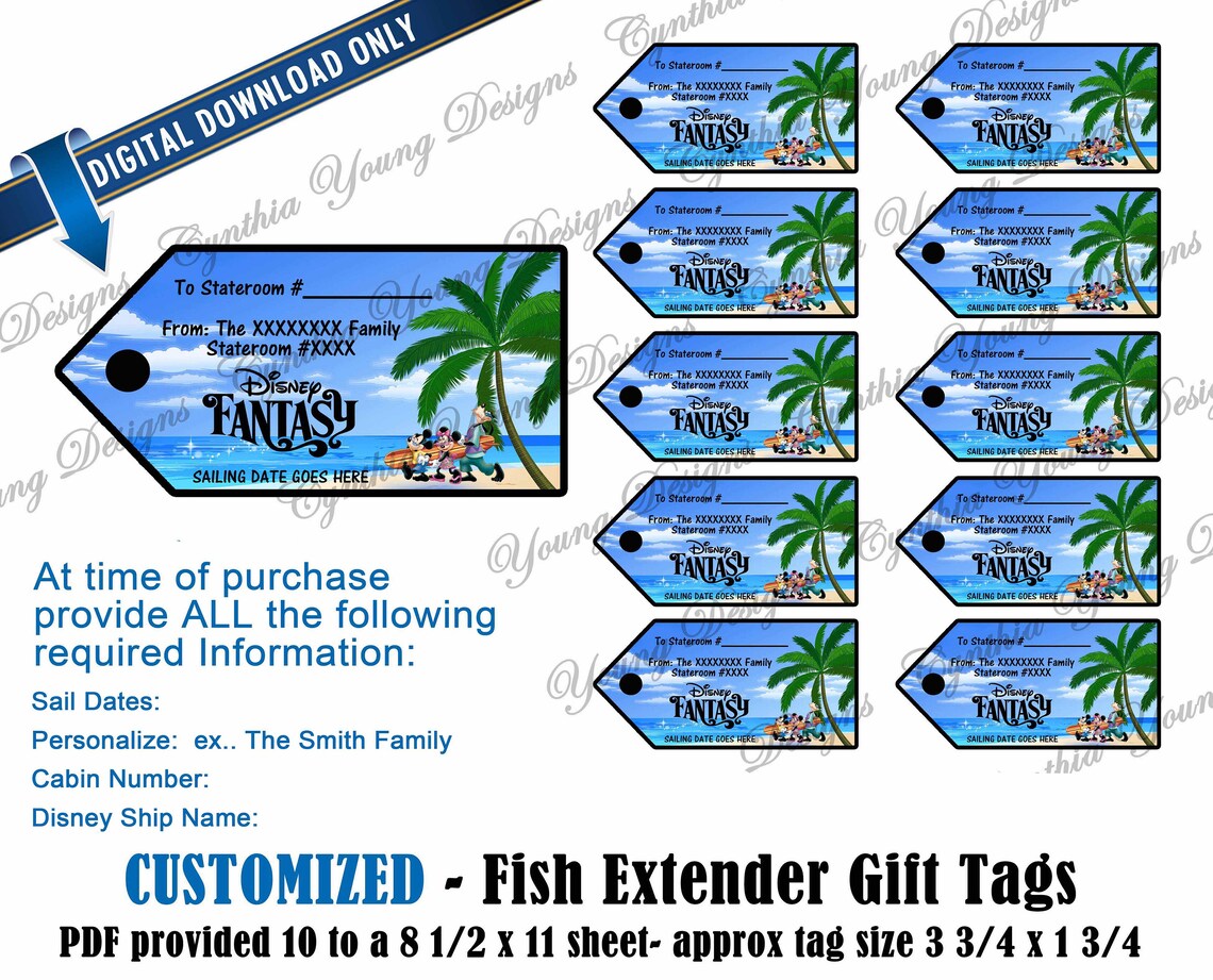 Fish Extender Gift Tags Customized With YOUR Personal - Etsy