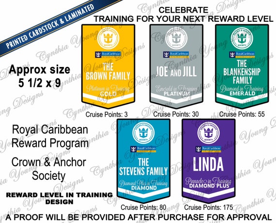 Papercraft Crown & Anchor Society Royal Caribbean Cruise Line Name Tag ...