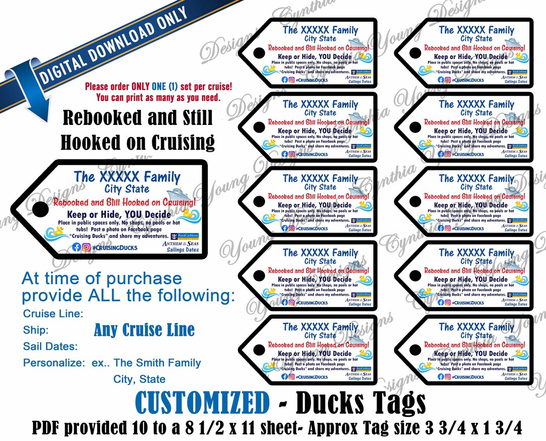 Duck Tags Rebooked and Still Hooked on Cruising Customized RCL NCL ...