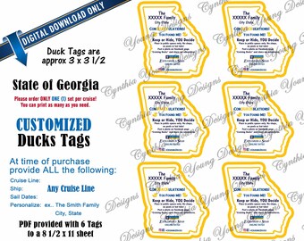 Oklahoma Shaped Duck Tags Customized With YOUR Personal Info | Etsy