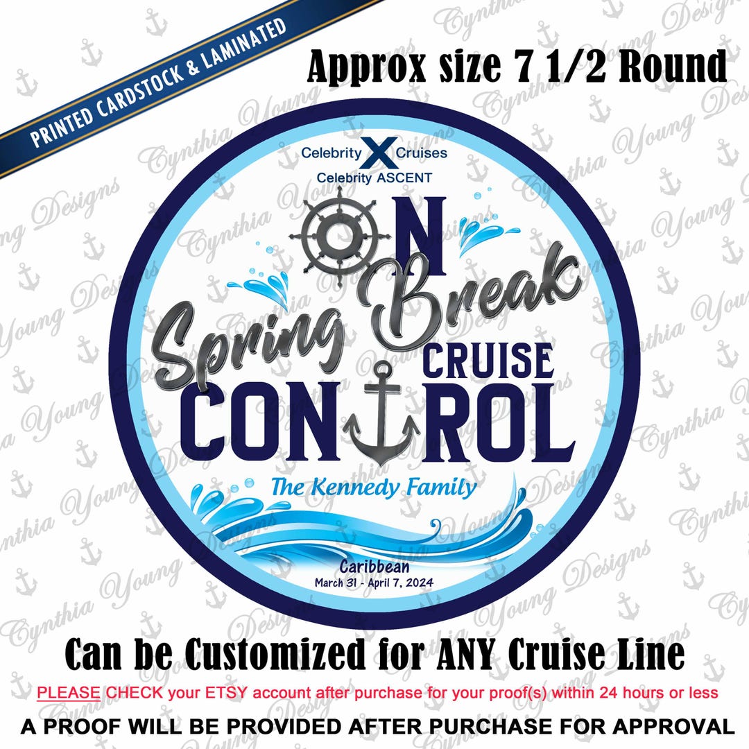 Cruise Door Magnet | Round Stateroom Door Spring Break Magnet ...
