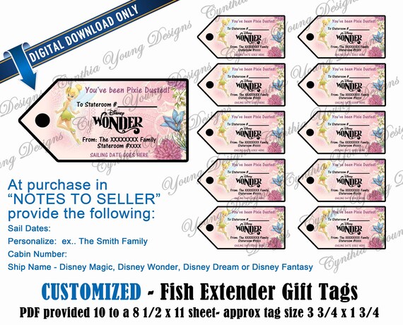 Fish Extender Gift Tags Customized With YOUR Personal | Etsy