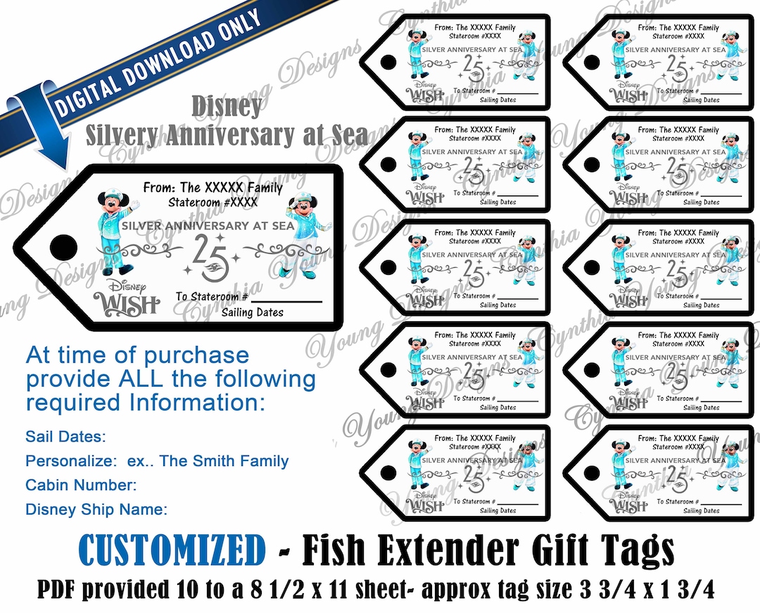 Fish Extender Gift Tags Customized With YOUR Personal Information Not ...