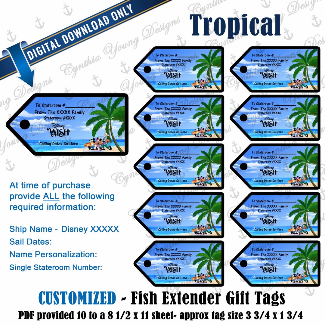 Fish Extender Gift Tags| Customized With YOUR Personal Information| Not ...