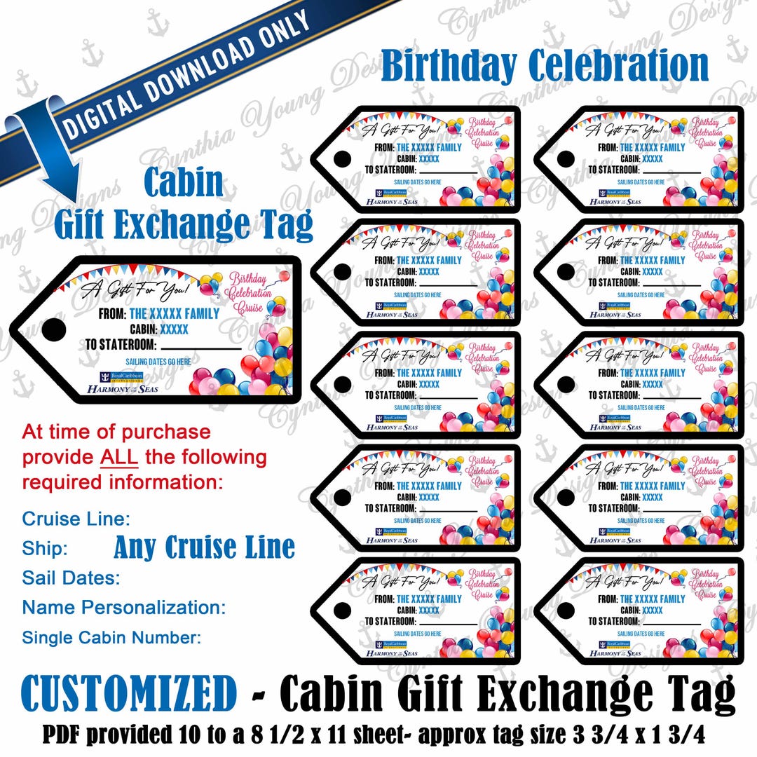 Cabin Gift Exchange Tags| Personalized W/your Personal Information ...