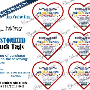 Heart Love Shaped Duck Tags Customized With YOUR | Etsy