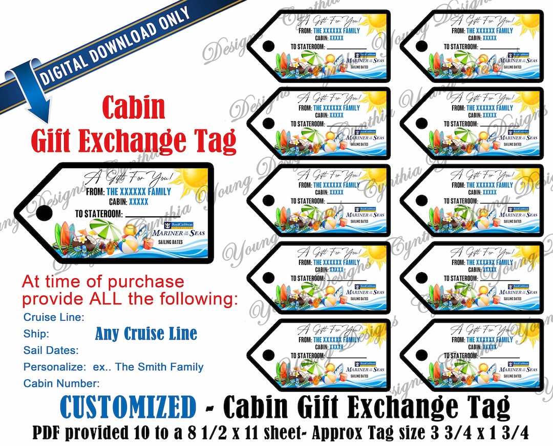 Cabin Gift Exchange Tags Personalized W/your Personal Information ANY ...