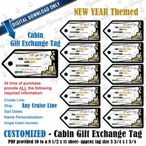 Cabin Gift Exchange Tags| New Year Themed | Personalized W/your ...
