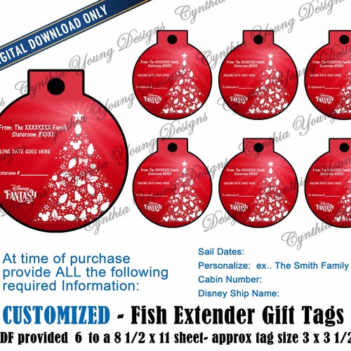 Fish Extender Gift Tags Customized With YOUR Personal - Etsy