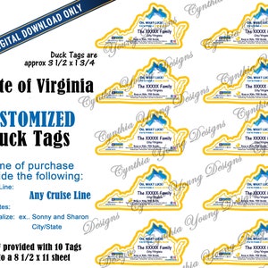 Virginia Shaped Duck Tags Customized With YOUR Personal | Etsy