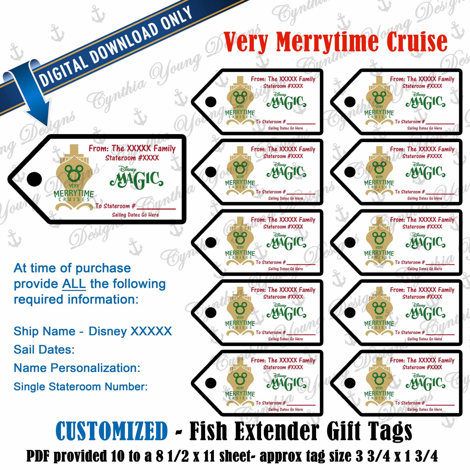 Fish Extender Gift Tags| Customized With YOUR Personal Information ...