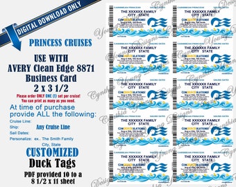 Royal Caribbean Cruise Line Duck Tags Customized With YOUR Personal ...