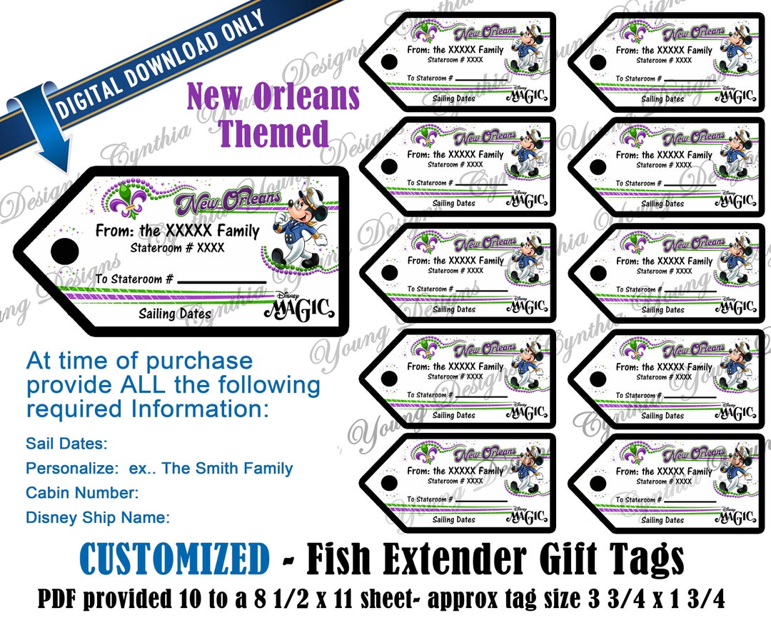 Fish Extender Gift Tags customized With YOUR Personal Info Not an ...