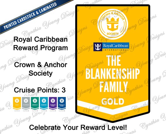 Papercraft Crown & Anchor Society Royal Caribbean Cruise Line Name Tag ...