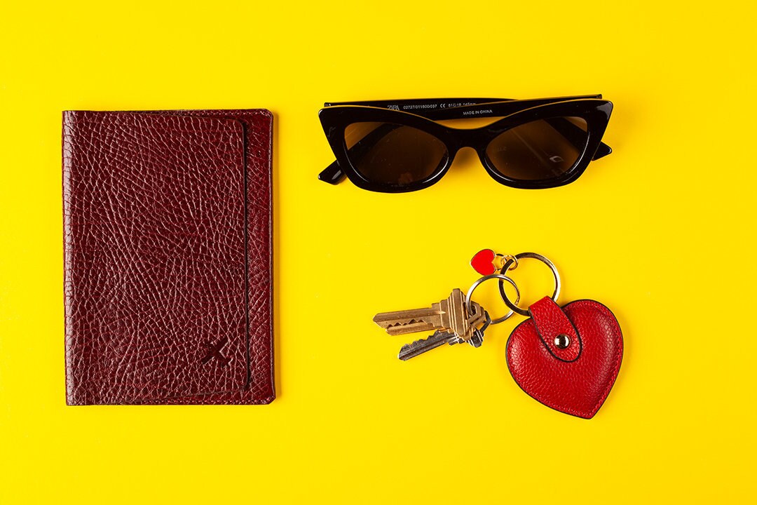 Dark Red Leather Passport Holder, Travel Wallet - Etsy