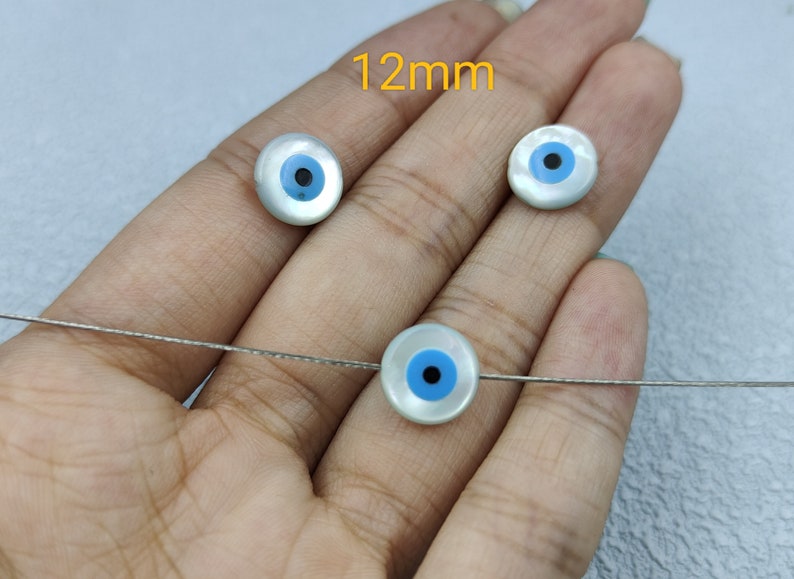 Mother of Pearl Evil Eye Beads ,greek Eye Beads ,natural White Shell ...
