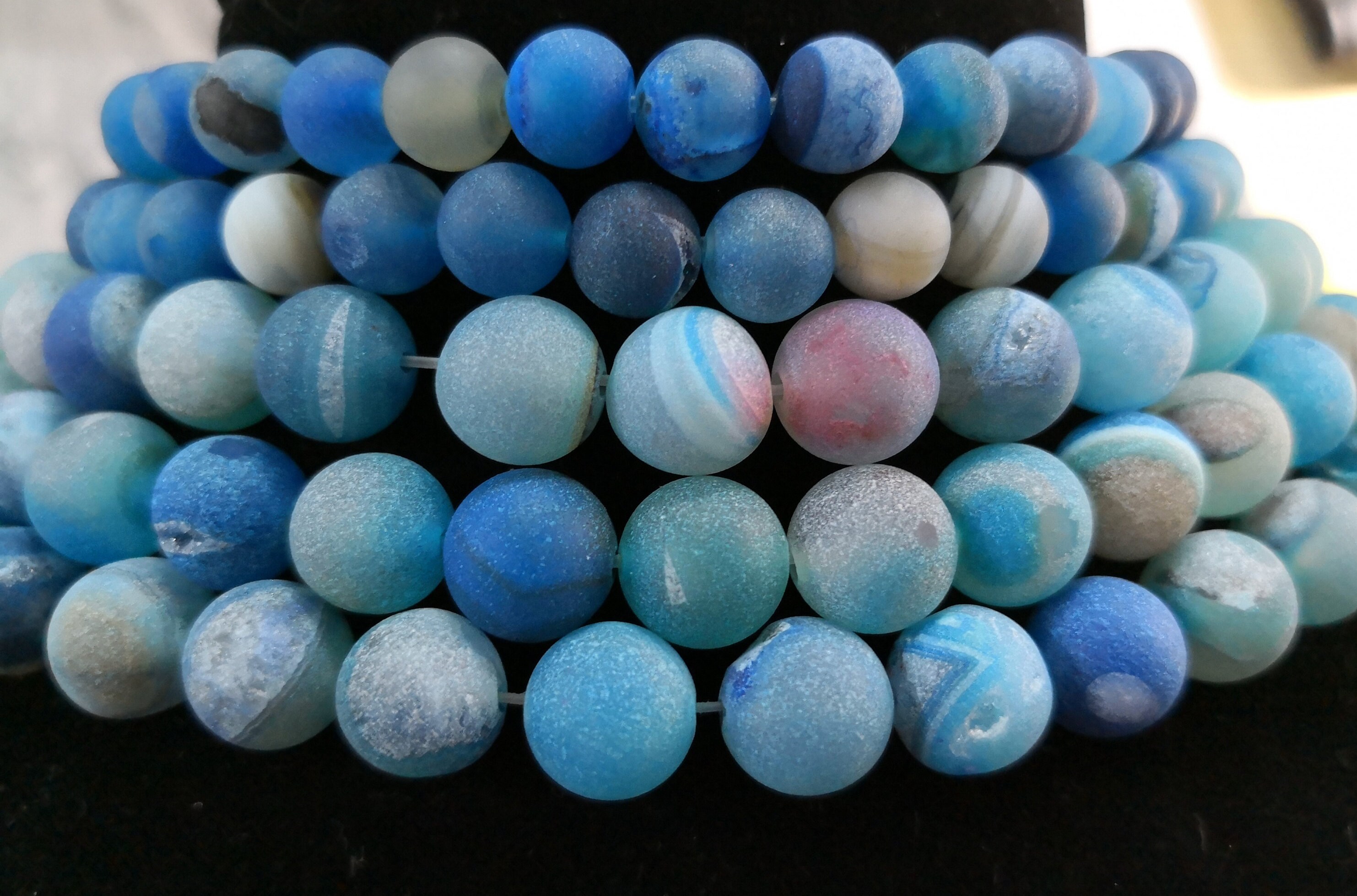 Matte Blue Druzy Agate Round Beads Druzy Beads 6mm 8mm 10mm | Etsy