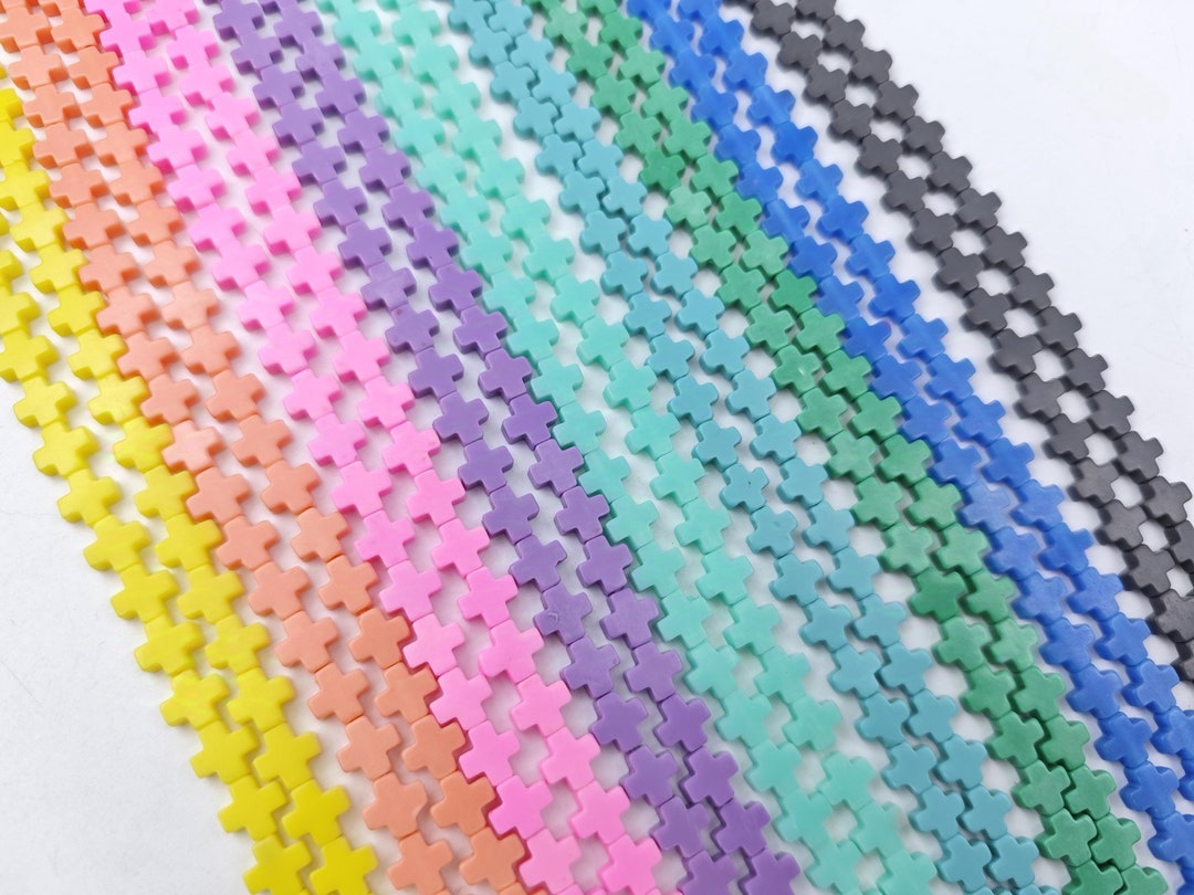 8mm Multi Color Cross Beads Coral Cross Bracelet Beads Tiny Cross ...