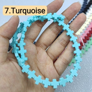 8mm Multi Color Cross Beads Coral Cross Bracelet Beads Tiny Cross ...