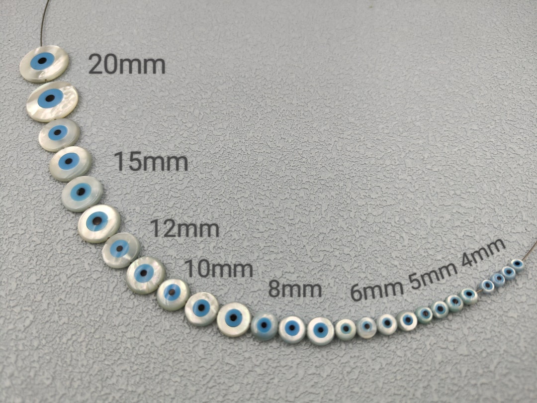 Mother of Pearl Evil Eye Beads ,greek Eye Beads ,natural White Shell ...