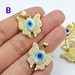 18×19 Mm Gold CZ Butterfly Evil Eye Pendant, Greek Evil Eye Butterfly ...