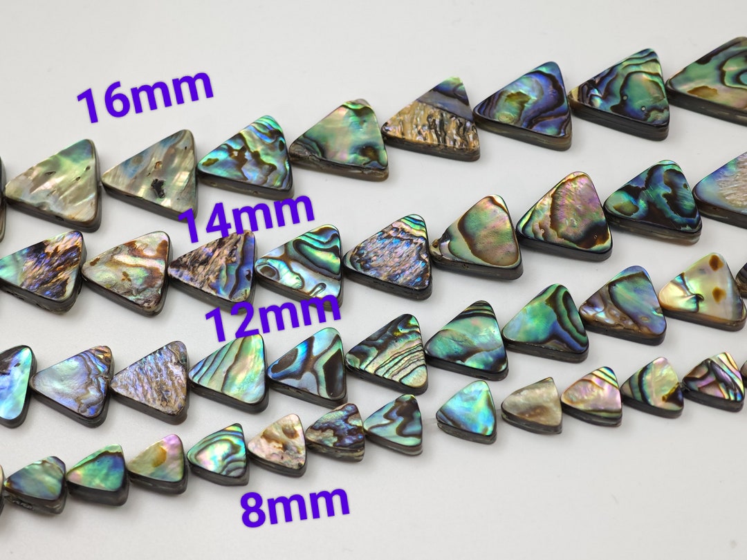 8-18 Mm Natural Abalone Shell Triangle Beads , Paua Shell Triangle ...