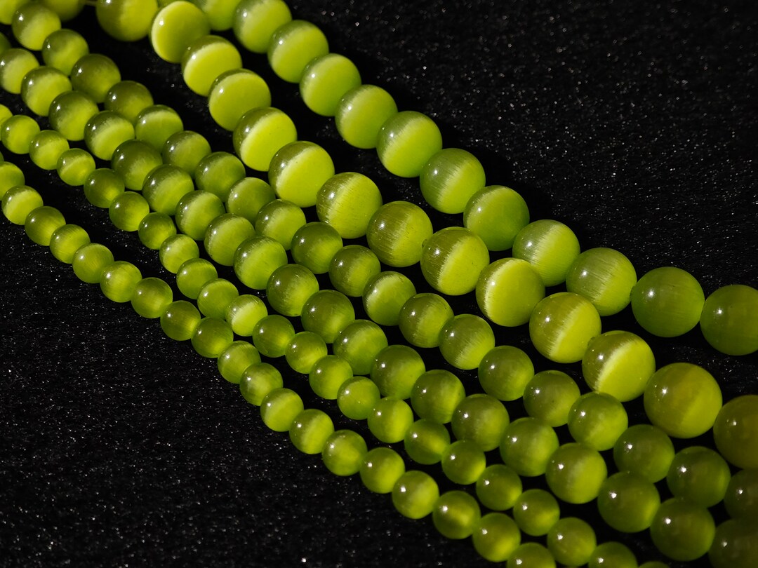 6/8/10 Mm Natural Green Glass Round Bead, Genuine Natural Green Glass ...