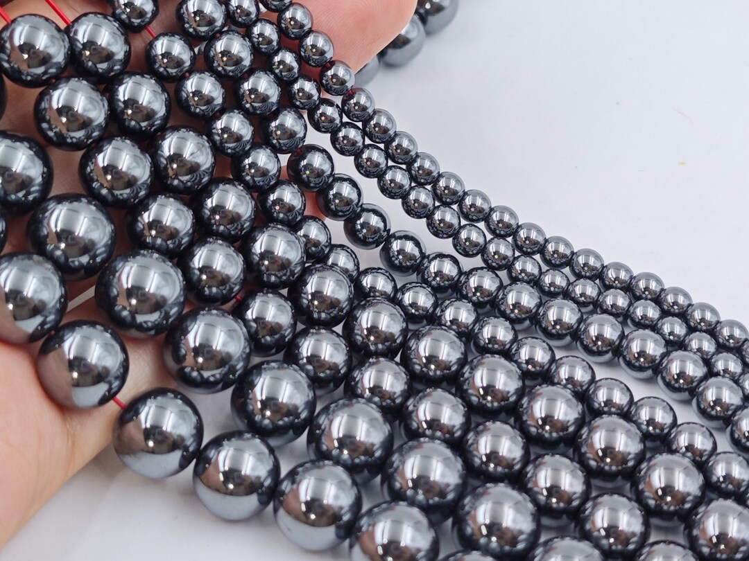 4 /6 /8 /10 Mm Gray Hematite Smooth Round Beads, Metallic Gray Round ...