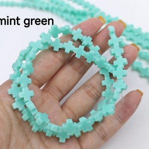 8mm Multi Color Cross Beads Coral Cross Bracelet Beads Tiny Cross ...