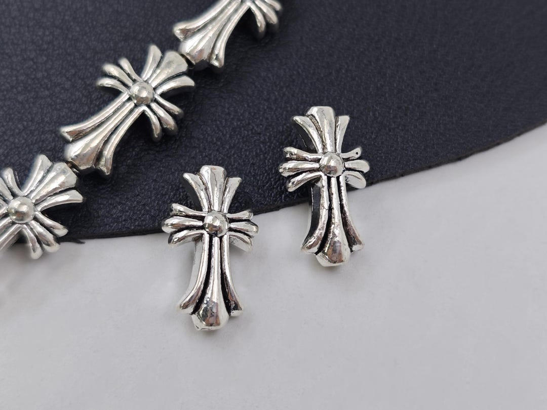 11×18 Mm Antique Silver Cross Beads , Double Sided Cross Beads , Cross ...