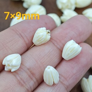 Ivory Pikake Beads Composite Resin Coral Jasmine Flower - Etsy