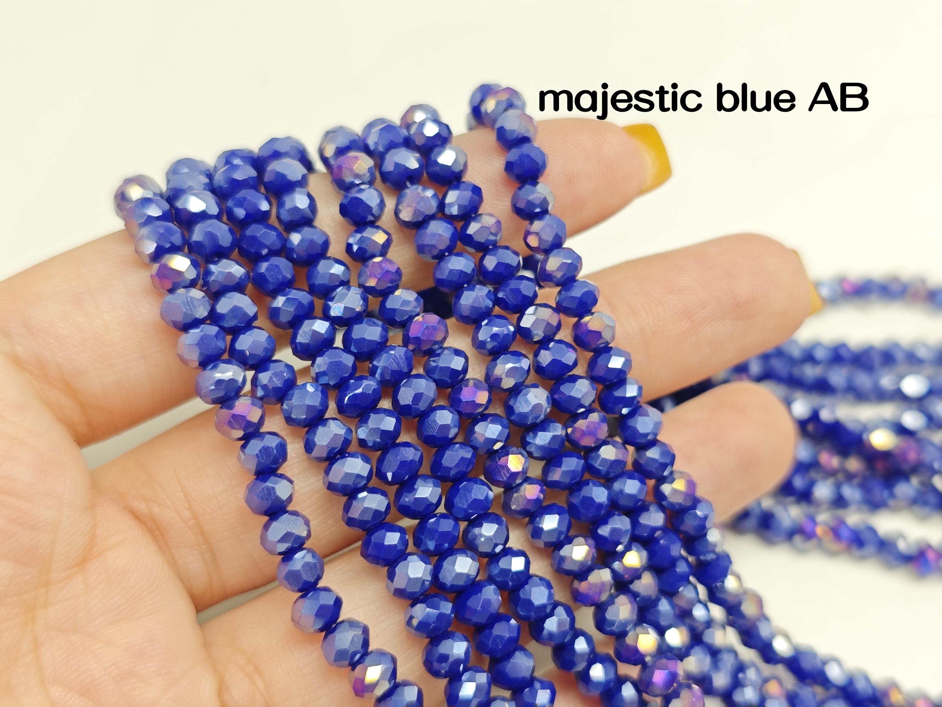3×4 Mm Faceted Crystal Roundels Beads , Colorful AB Roundels Beads ...