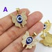 18×19 Mm Gold CZ Butterfly Evil Eye Pendant, Greek Evil Eye Butterfly ...