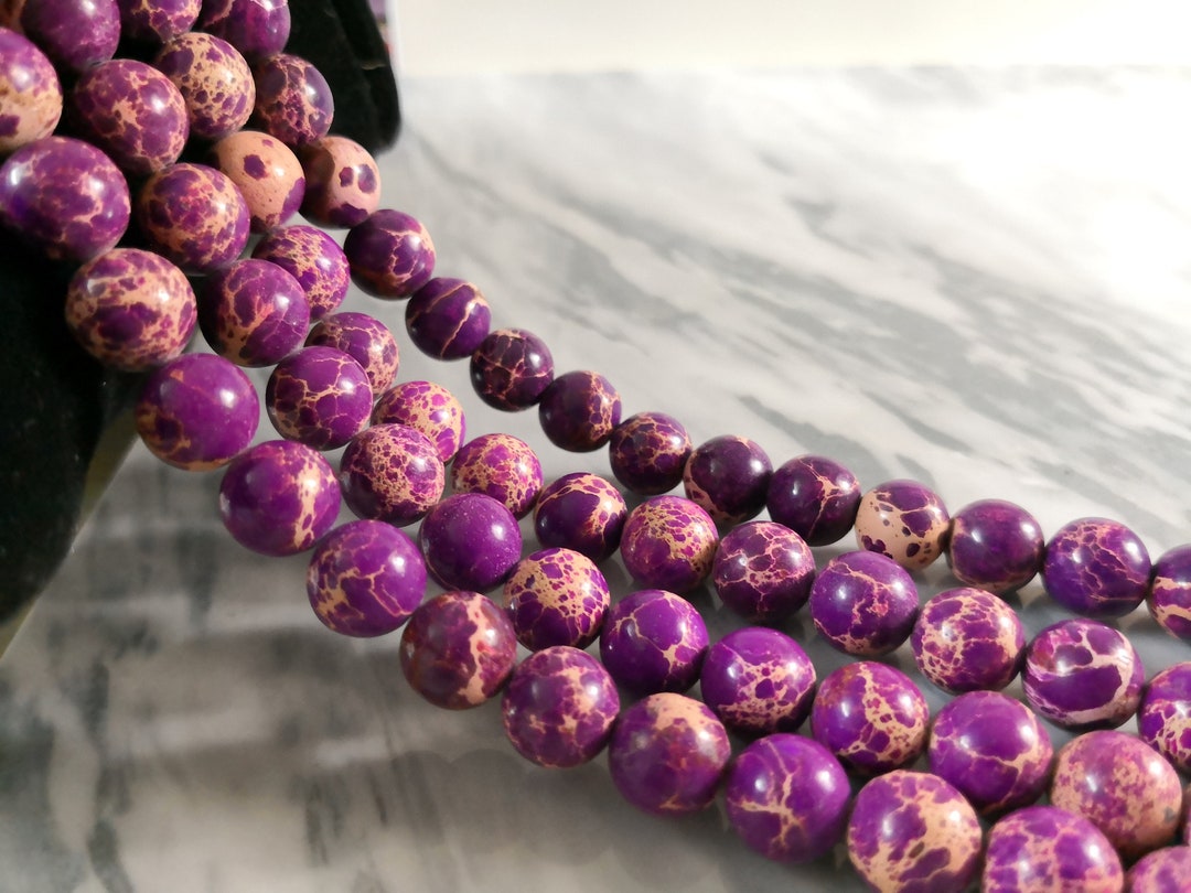 Full Strand Purple Sea Sediment Jasper Beads ,4mm 6mm 8mm 10mm Natural ...