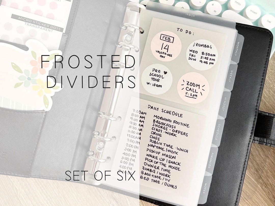 Personal and A5 Planner Dividers Set of 6 Minimal Planner Inserts ...